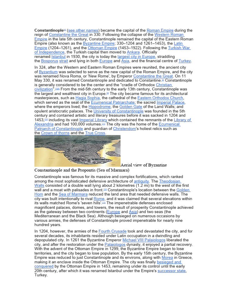 Constantinople | PDF | Constantinople | Byzantine Empire