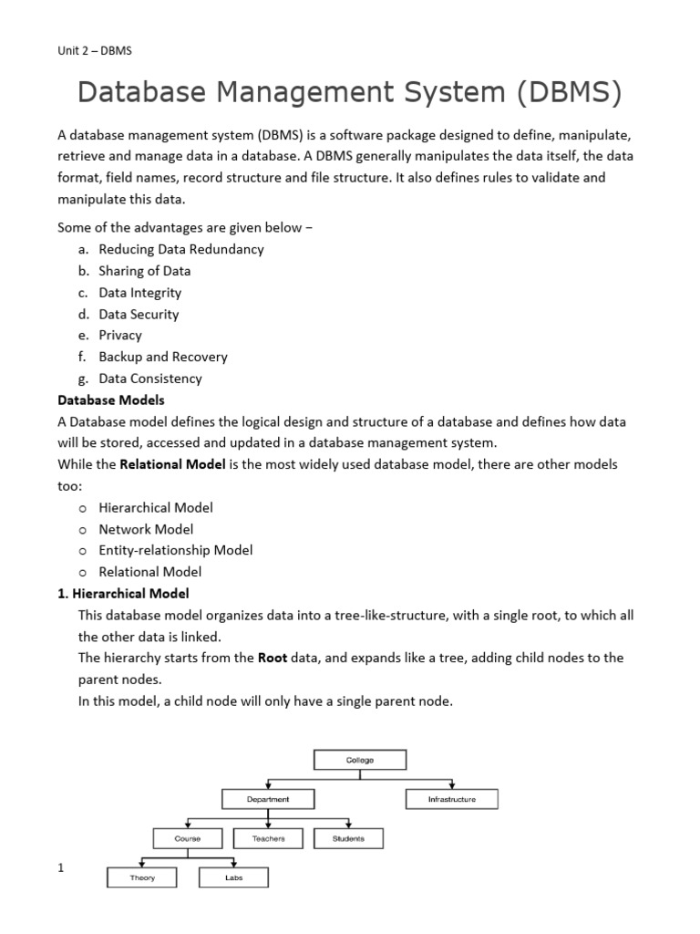 Unit 2 DBMS Class 12 Computer Science | PDF | Databases | Sql