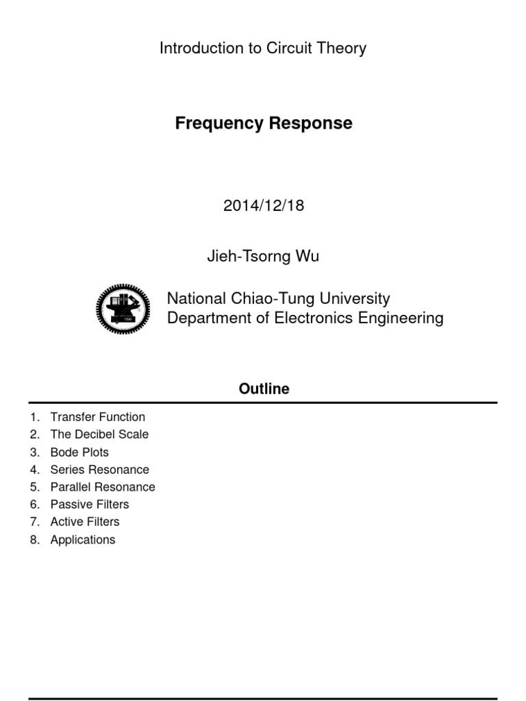 Frequency Response in Circuit Theory | PDF | Resonance | Electrical Network