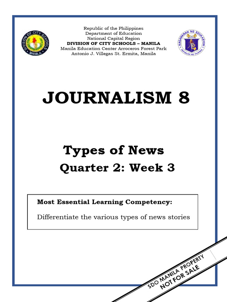 JOURNALISM 8 - Q2 - Mod3 Types of News Story | PDF | News | Migrant Worker