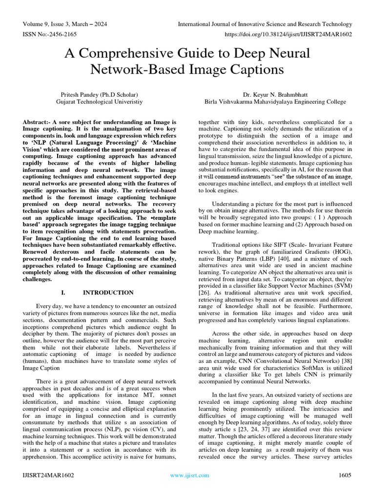 Deep Neural Networks for Image Captioning | PDF | Deep Learning | Artificial Intelligence