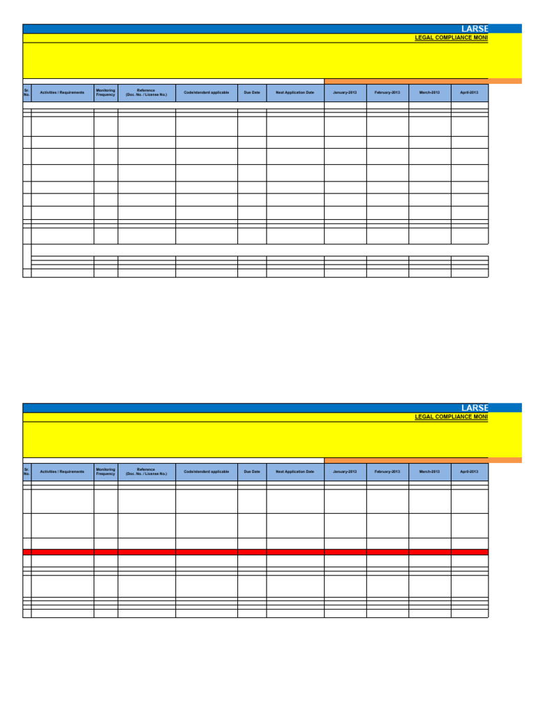 LTESP - SP02 - F02 - Legal Compliance Monitoring Matrix | PDF