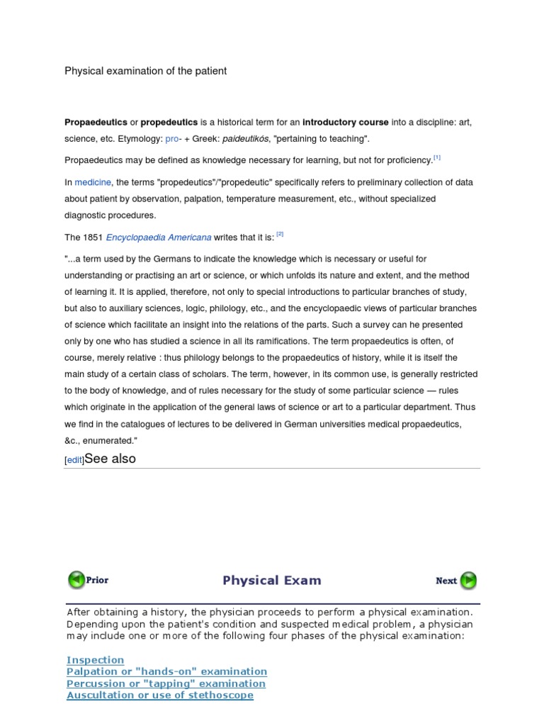 Physical Examination of The Patient | PDF | Physical Examination ...