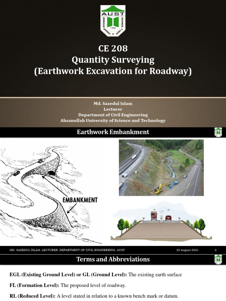 Road Estimation Cut - Fil | PDF | Area | Slope