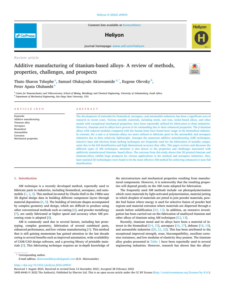 Ti Based Alloys Am | PDF | Titanium | Microstructure
