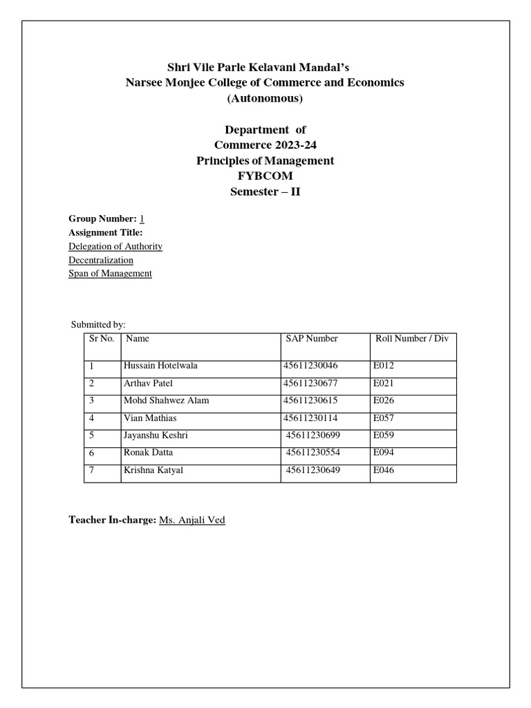 POM Assignment Group 1-2 | PDF | Decentralization
