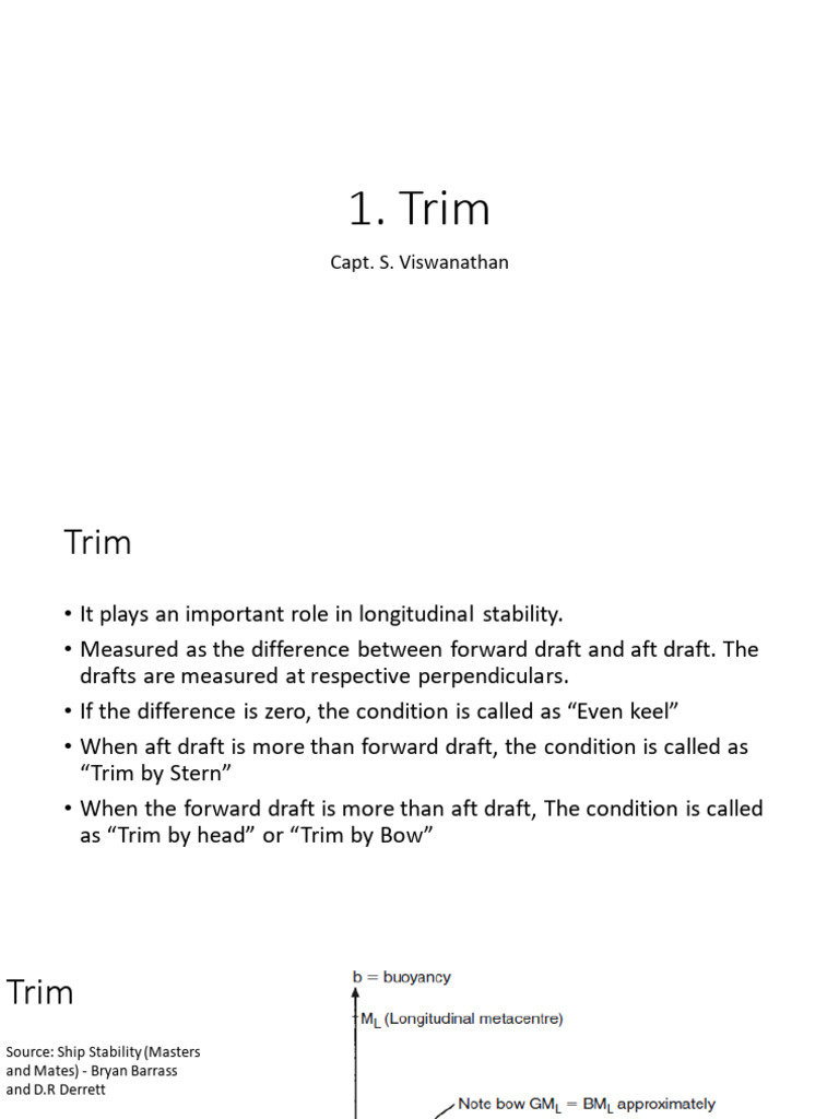 Trim | PDF | Naval Architecture | Heavy Industry