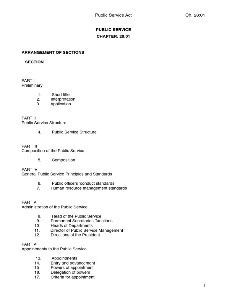 Public Service Act Botswana - pdf4730333609806600025 | PDF | Employment ...