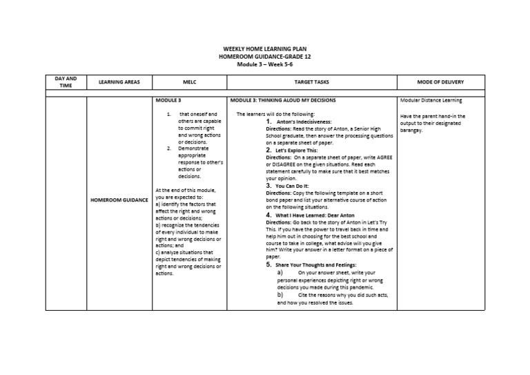 WHLP HGP GR.12 MODULE 3 Wk.5 6 | PDF | Learning | Human Communication