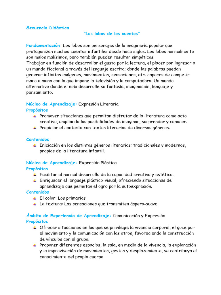 S.D Los Lobos de Los Cuentos | PDF | Aprendizaje | Literatura infantil