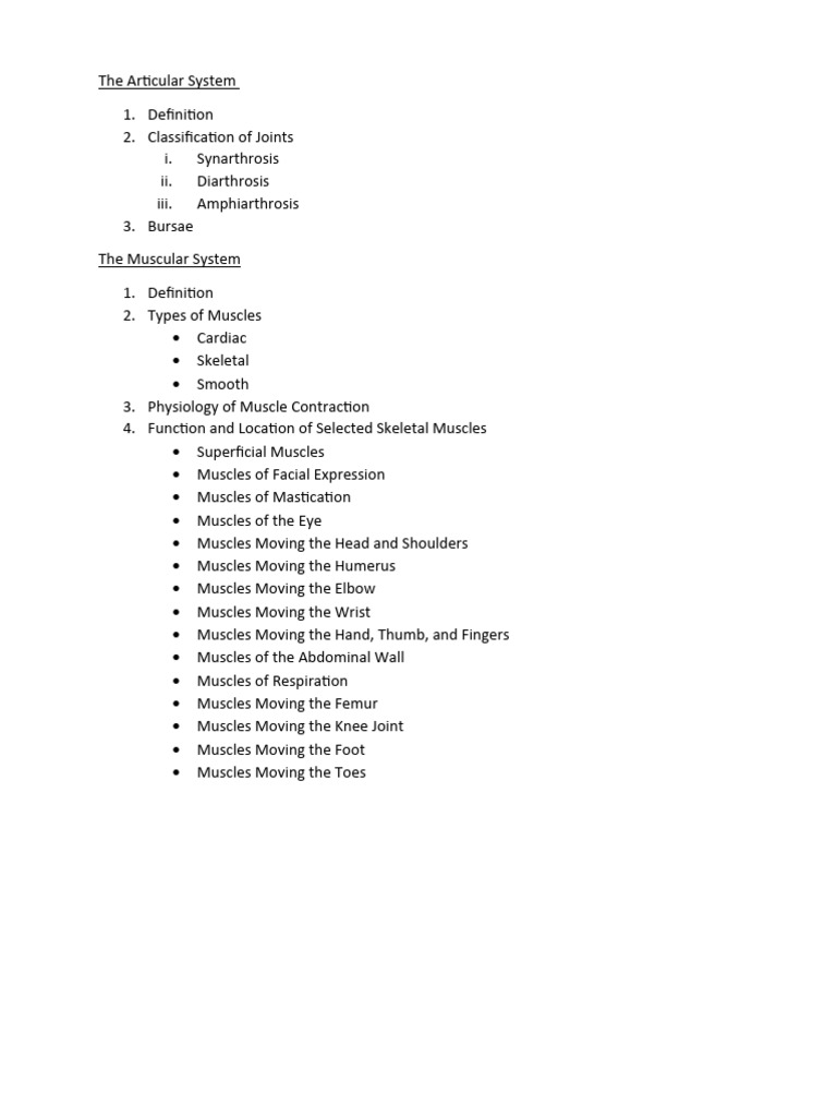 Joint and Muscle System Overview | PDF | Wellness