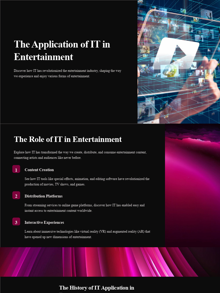The Application of IT in Entertainment | PDF | Virtual Reality ...