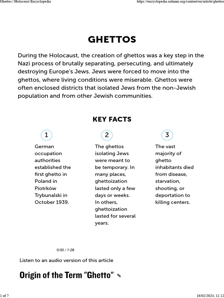Ghettos Holocaust Encyclopedia | PDF | The Holocaust | Nazi Germany