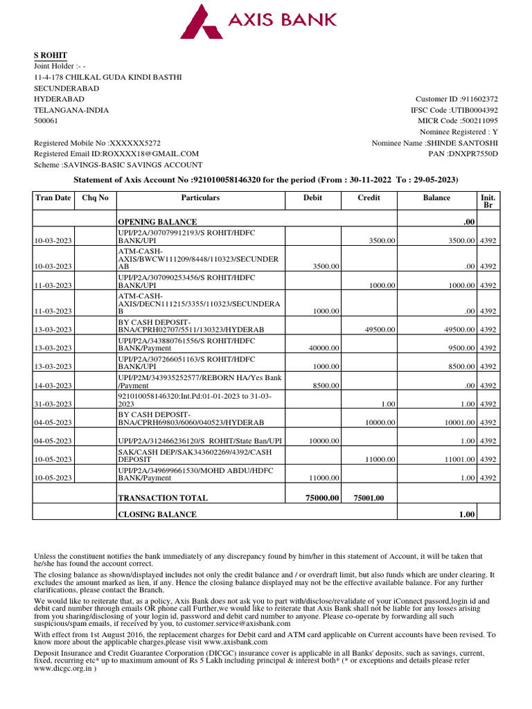 Account STMT | PDF | Banks | Debit Card