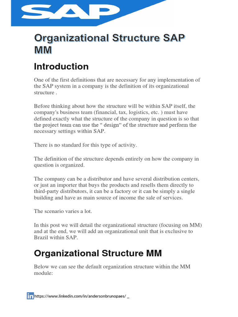 SAP MM Structure for Businesses | PDF | Inventory | Logistics