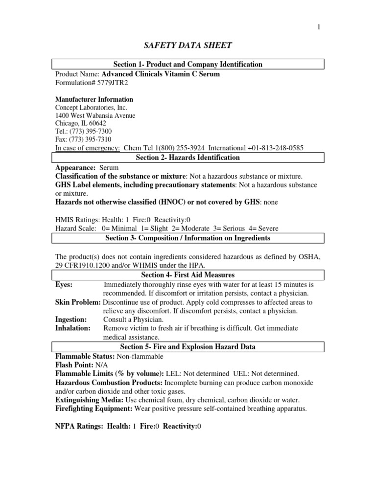 Material Safety Data Sheet PDF | PDF | Personal Protective Equipment ...
