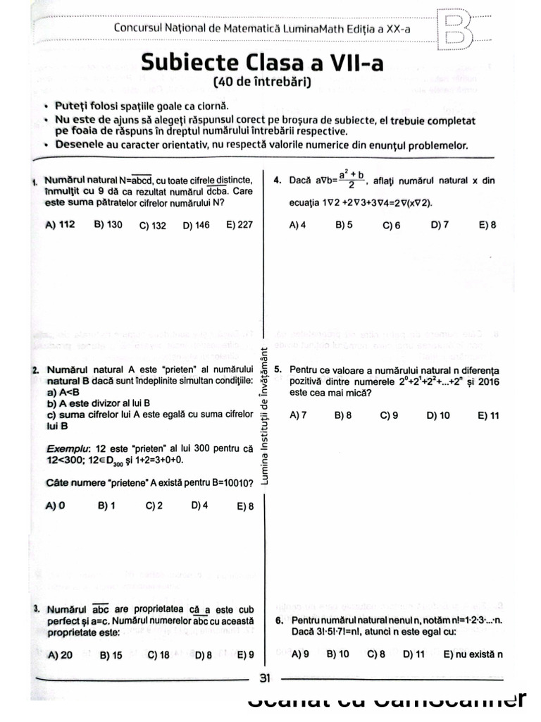 7 LuminaMath 2016,2017,2018 | PDF