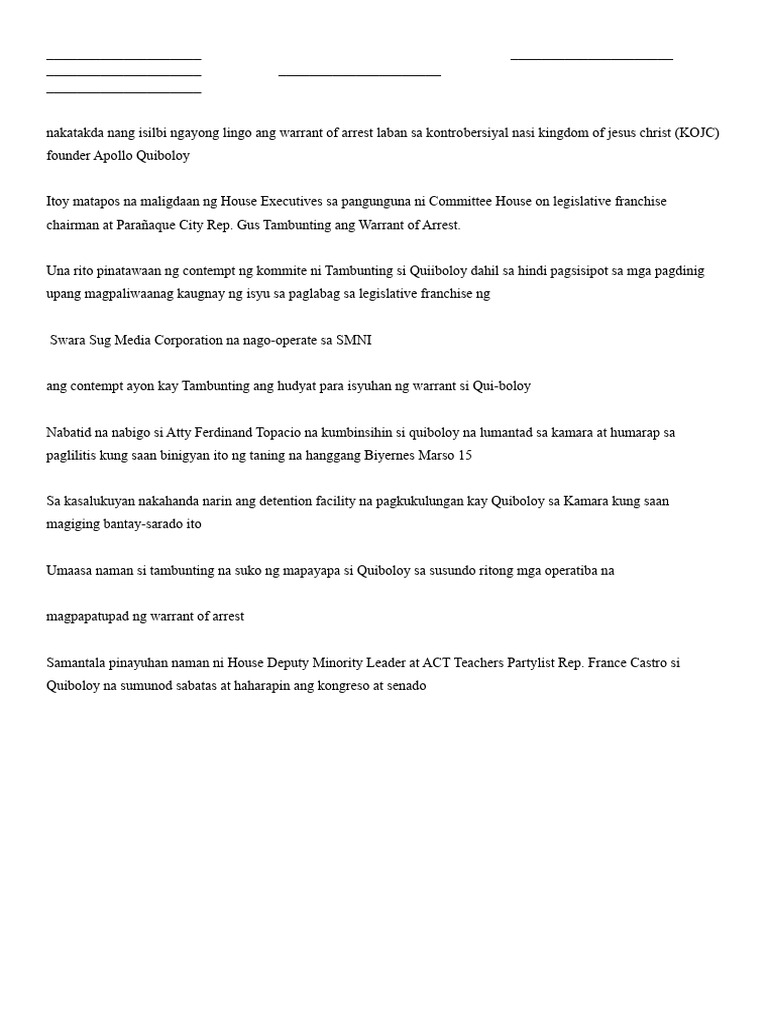 Copyreading Filipino Exercise2 | PDF