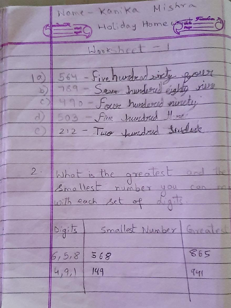 Math (Worksheet 1) | PDF