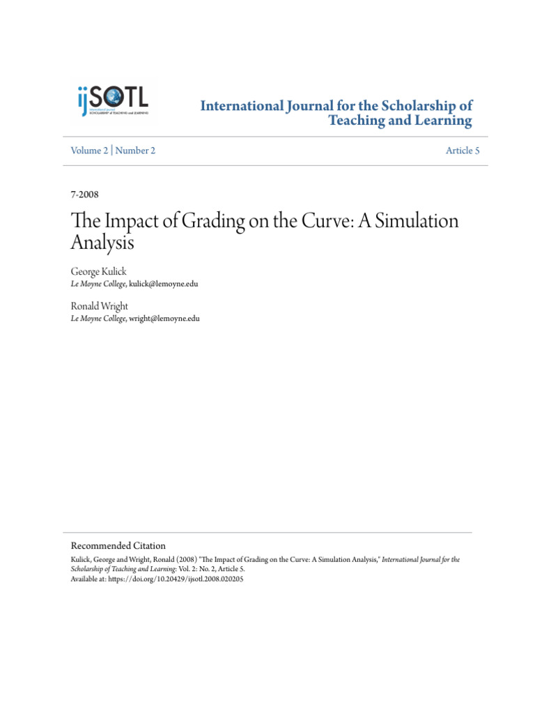 The Impact of Grading On The Curve: A Simulation Analysis | PDF | Probability Distribution ...