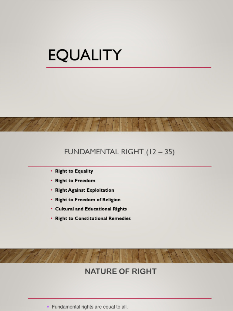 Equality | PDF | Government And Personhood | Social Ethics