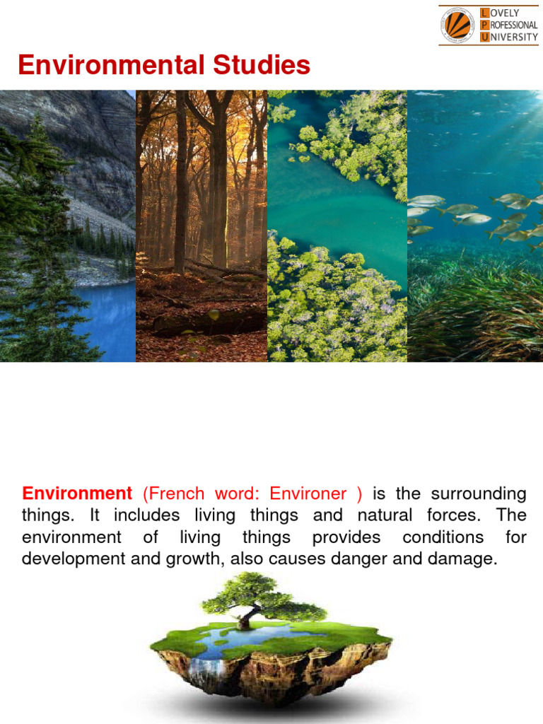 Unit I Environmental Studies and Natural Resources Land Forest Water ...