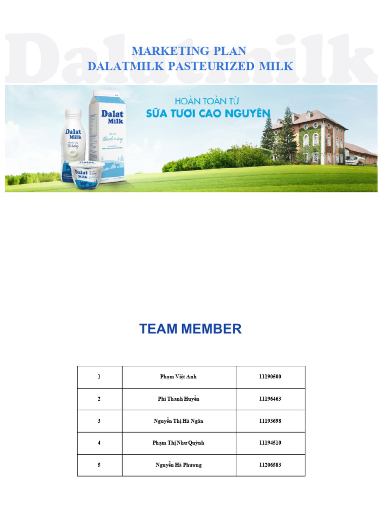 Group 9 - Dalatmilk | PDF | Milk | Brand
