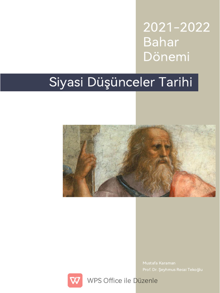 Siyasi Düşünceler Tarihi Ders Notum Pdf
