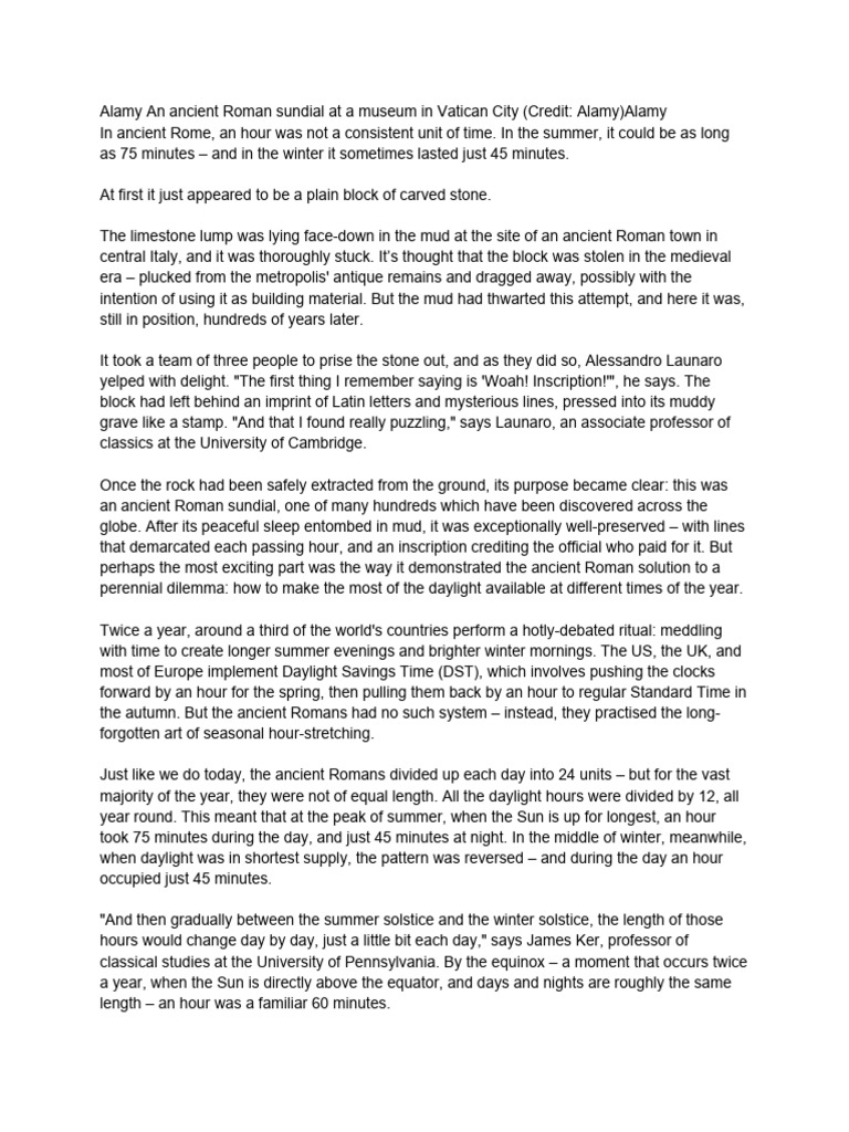 Ancient Roman Timekeeping Unveiled | PDF | Hour