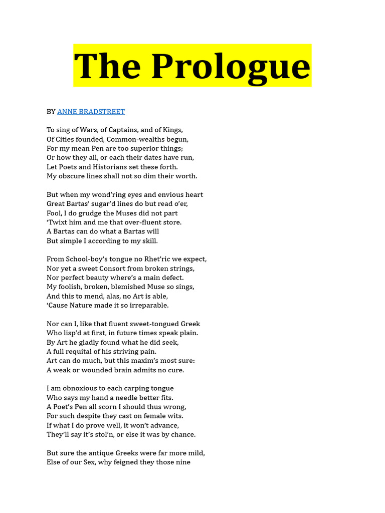 The Prologue | PDF | Poetry