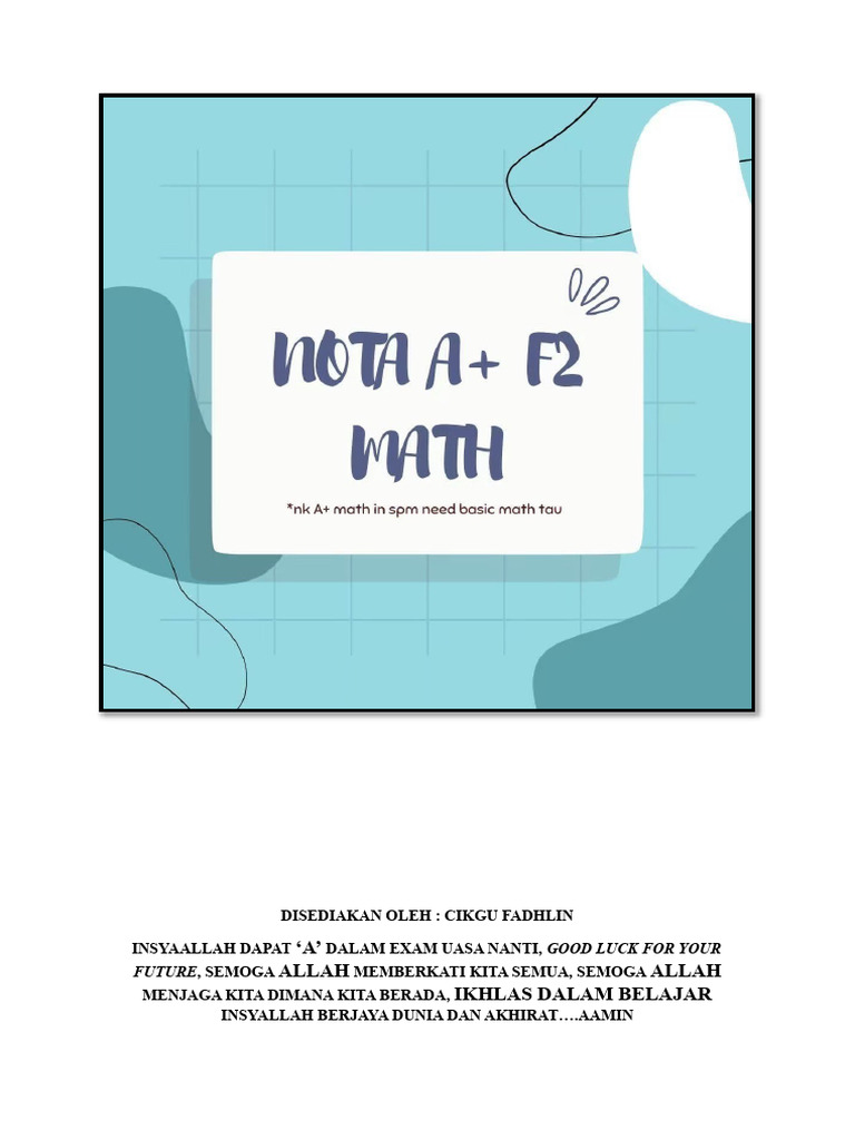 Nota Math f2 | PDF