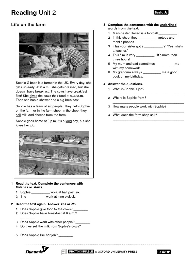 Dynamic TRD1 Reading U2 Basic | PDF