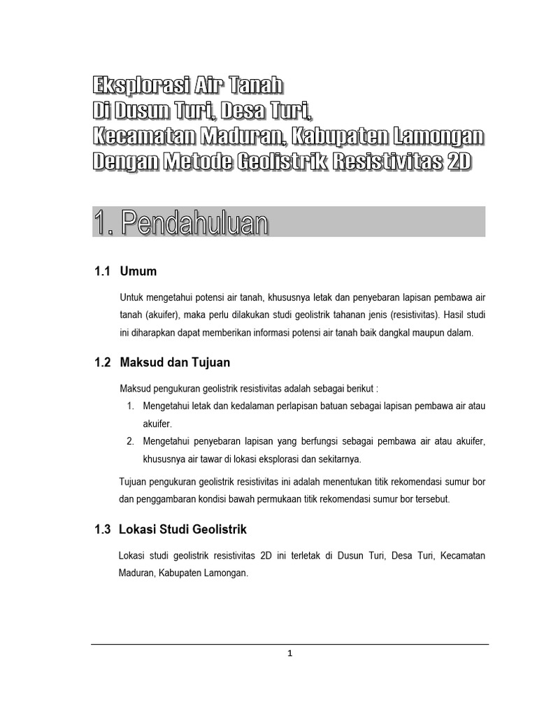 Laporan Geolistrik Desa Turi | PDF | Sains & Matematika