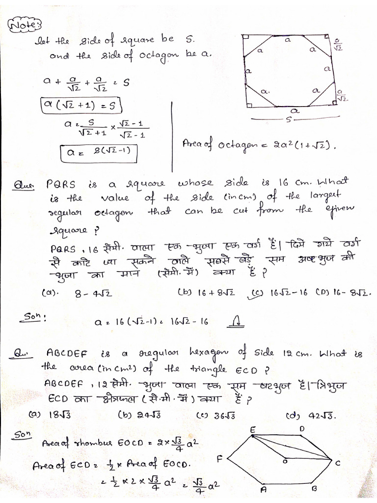 233869mensuration 2D Notes 28-01 - Crwill | PDF