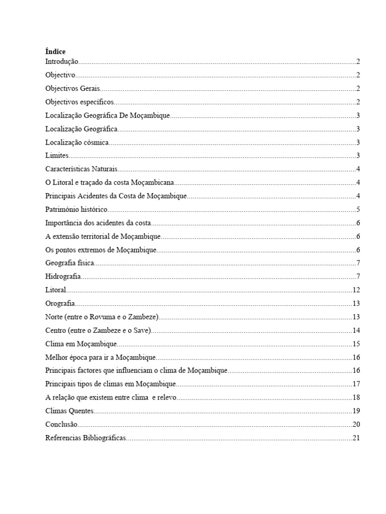 Localização Geográfica de Moçambique | PDF | Moçambique | Terreno