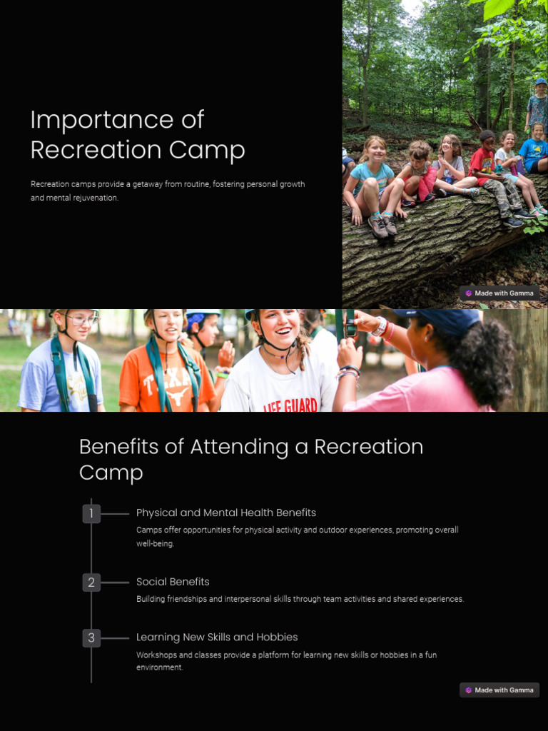 Importance of Recreation Camp | PDF | Friendship | Mental Health