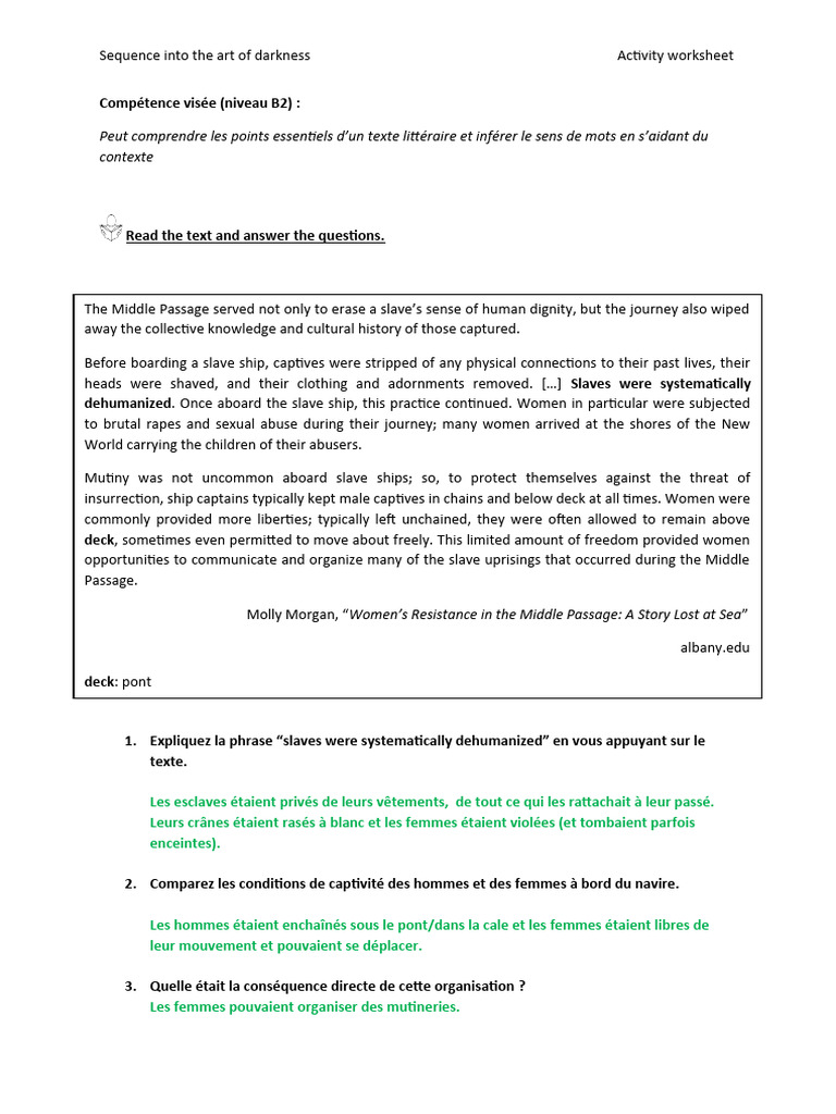 Correction CE Resistance in The Middle Passage TG8 V2 3 | PDF | Unfree Labour | Slavery