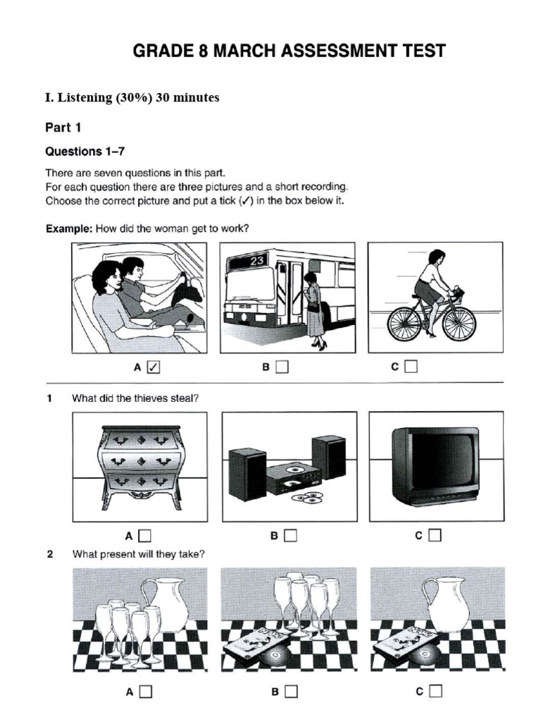 Grade 8 March Assessment Test | PDF
