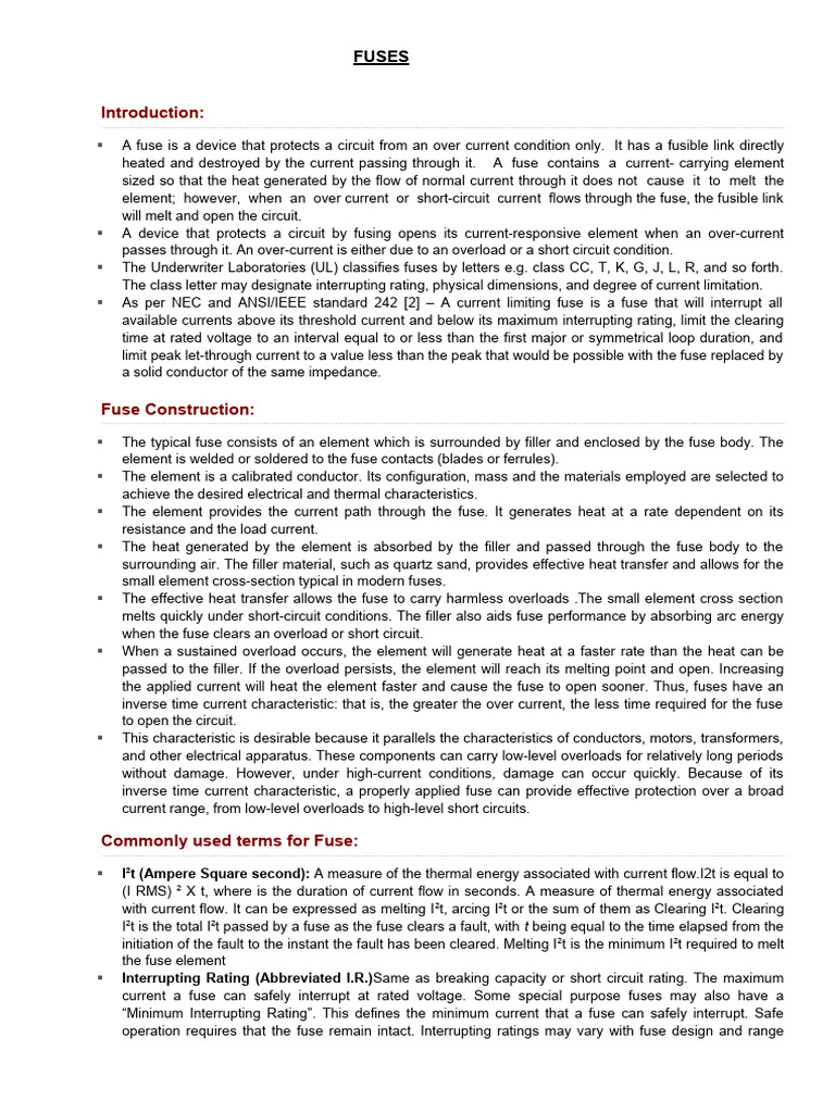 Technical Notes - Fuse | Download Free PDF | Fuse (Electrical ...