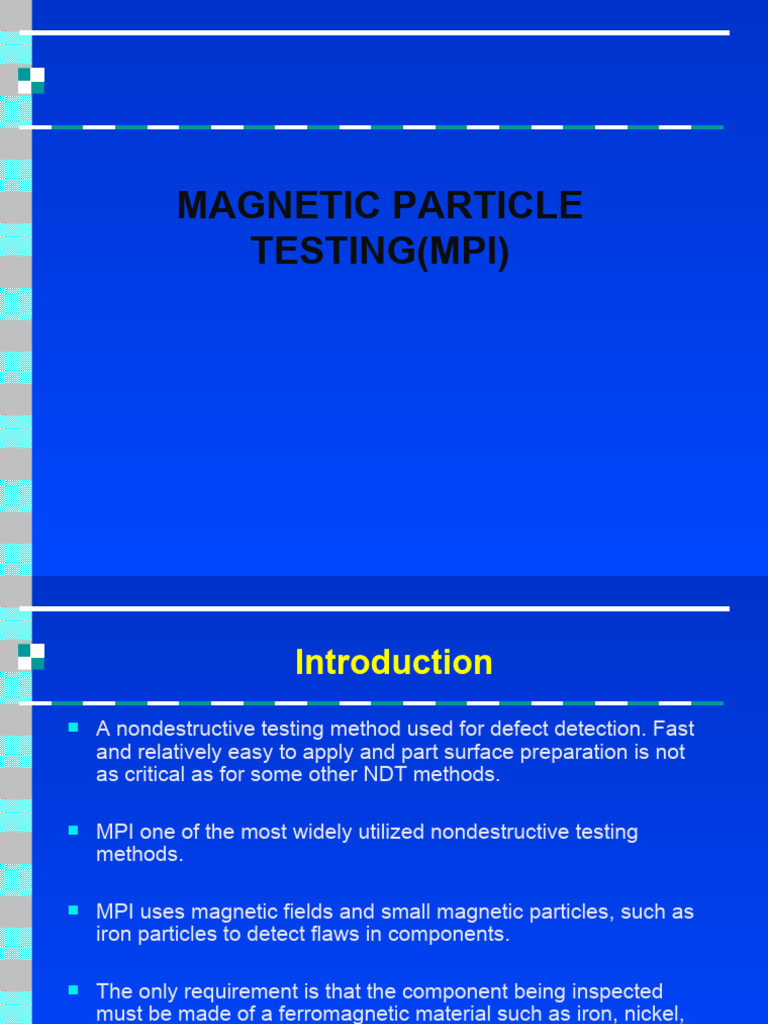 Magnetic Particle Testing (Mpi) | PDF | Magnetic Field | Magnetism