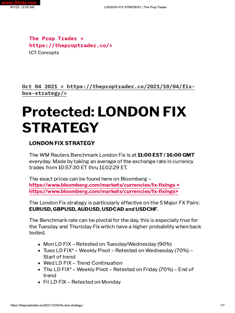 London Fix Trading Strategy Guide | PDF | Market Trend | Business