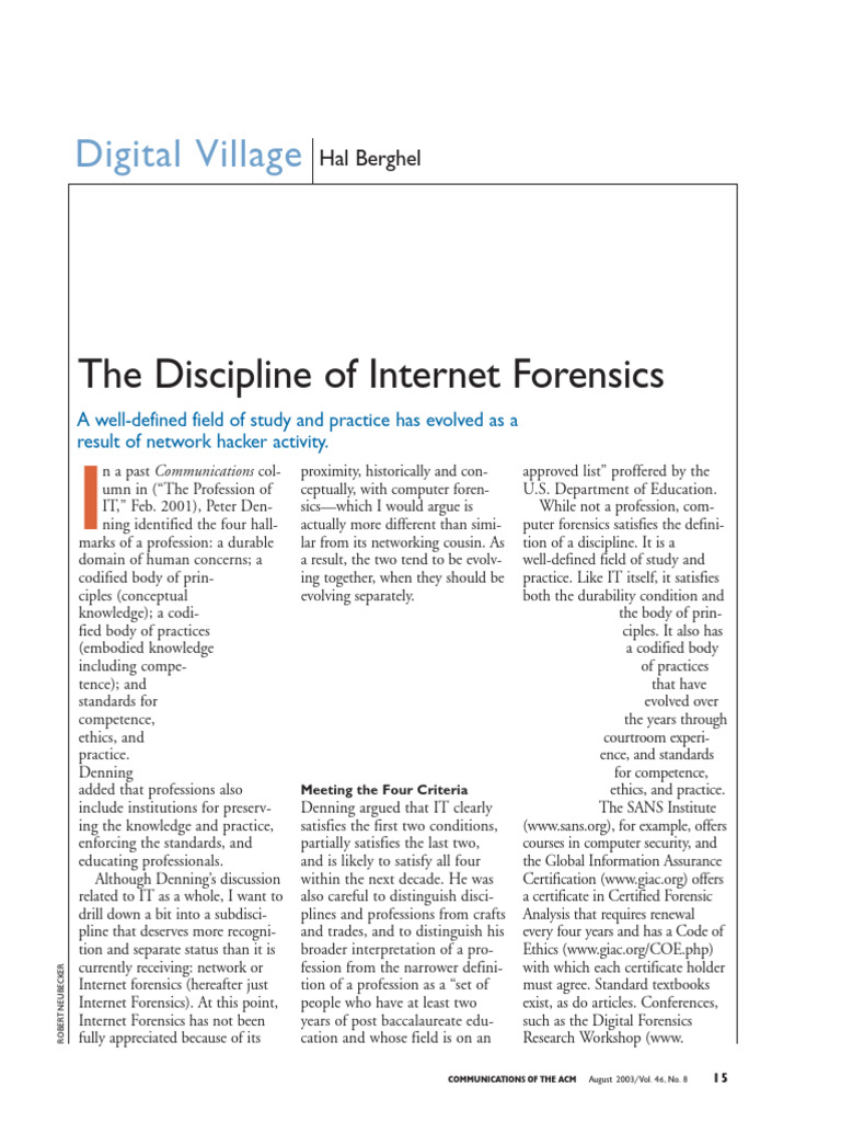 Article - Discipline of Internet Forensics | PDF | Computer Forensics ...