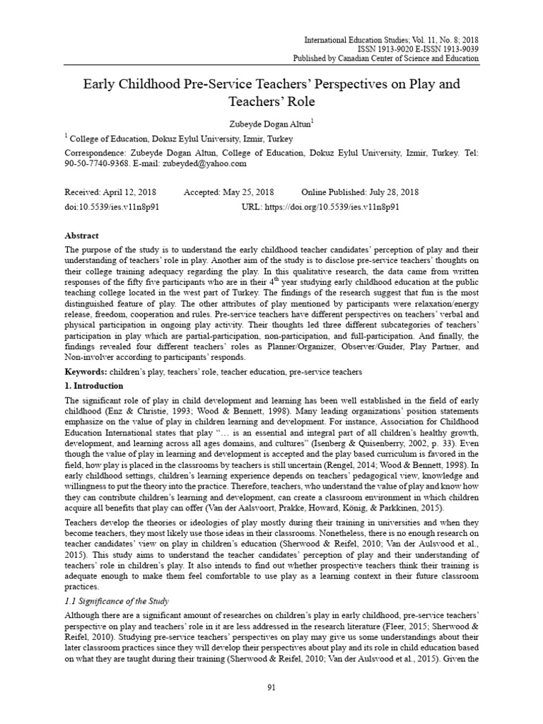 Pre-Service Teachers' Views on Play | PDF | Teachers | Learning