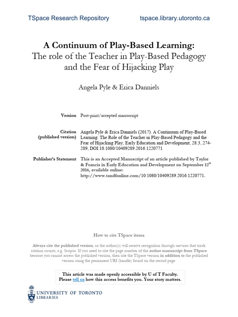 Pyle & Danniels - 2017 - A Continuum of Play-Based Learning - Revised ...