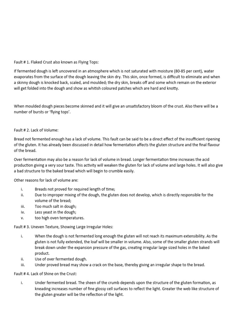 TLE Notes Faults Committed When Baking - Q3 | PDF | Breads | Dough