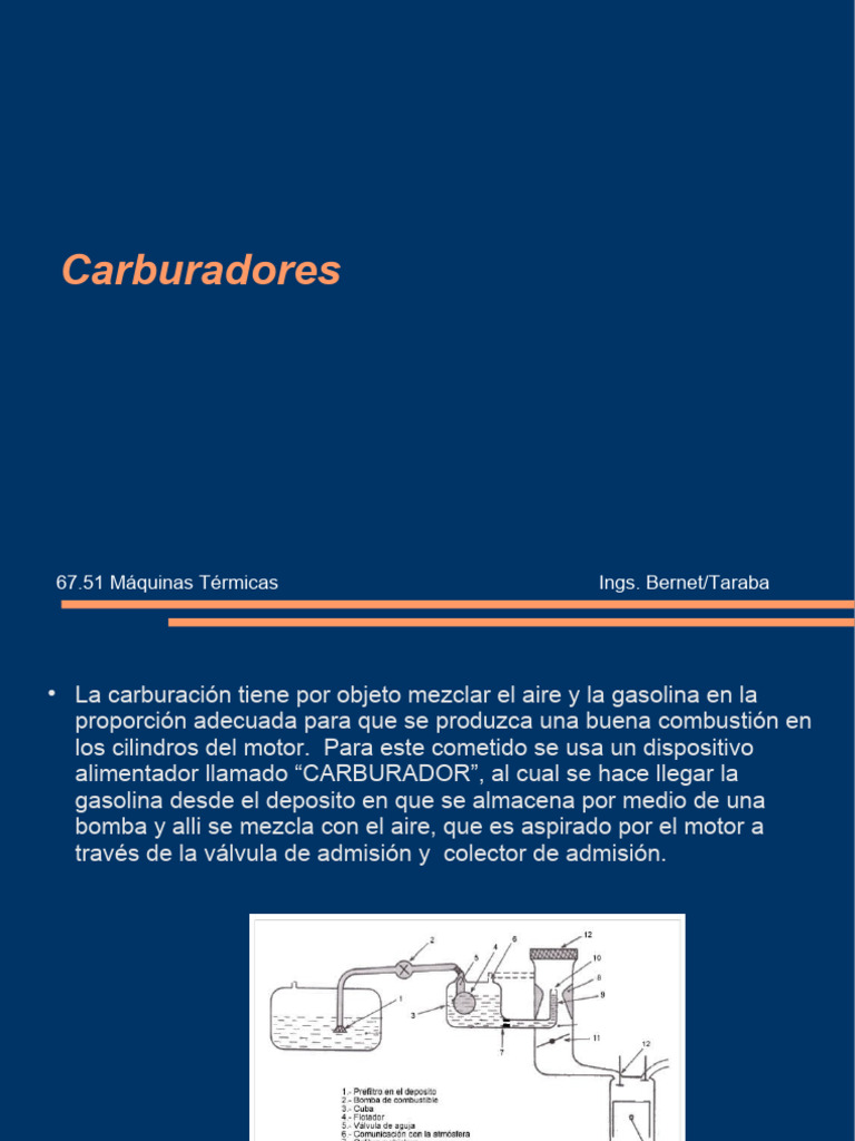 Car Bur Adores | PDF | Carburador | Tecnología de vehículos