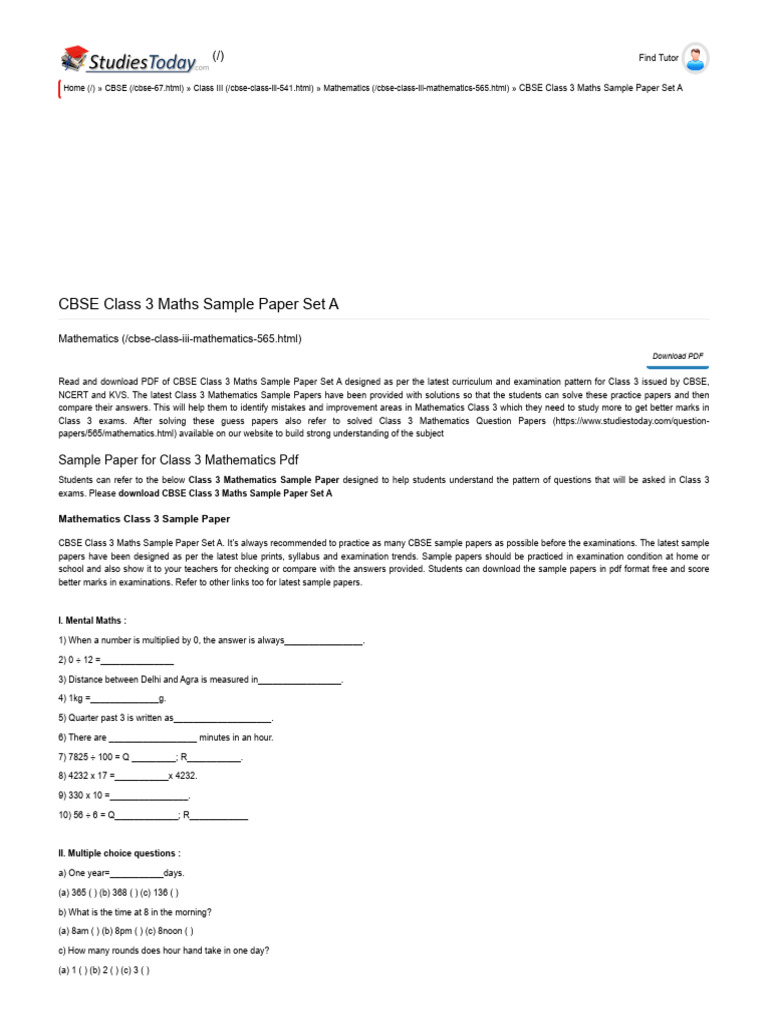 PDF 24 | PDF | Multiple Choice | Mathematics