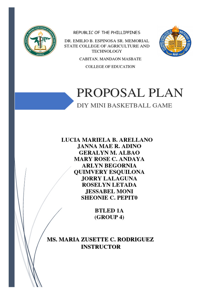 DIY Mini Basketball Game Proposal Plan | PDF | Do It Yourself | Adhesive