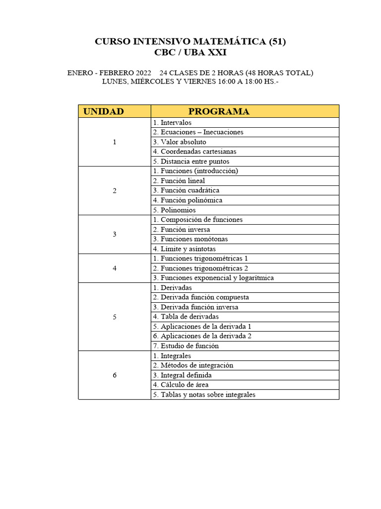 Curso Intensivo Matematica 51 - 2024 | PDF | Ciencia y matemáticas ...