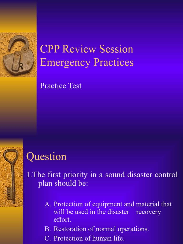 CPP Review Emergency Procedures Practice Test | PDF | Emergency ...